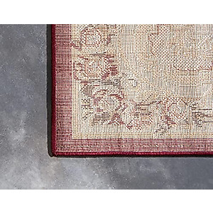Unique Loom Versailles Collection Traditional Classic Medallion Motif Area Rug (3' 3 x 5' 3 Rectangular, Burgundy/ Ivory)