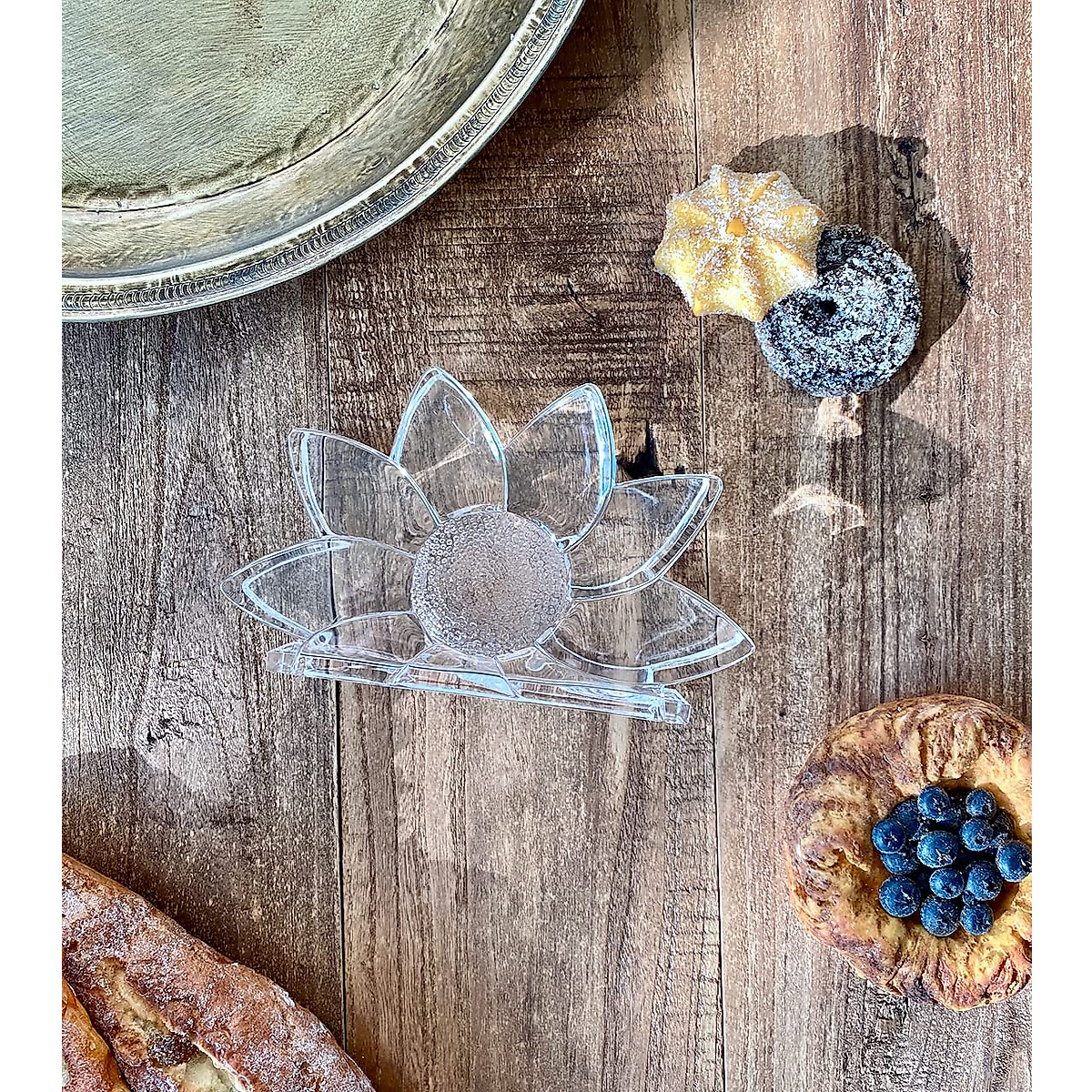 KLIFA- SUNFLOWER Acrylic Napkin Holder, Freestanding Tissue Dispenser, Countertop, Clear