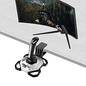 HUYE Steel Clamp-on Flight Stick Desk Mount Bracket Designed for Turtle Beach VelocityOne Flightstick & Logitech G Extreme 3D Pro Joystick, Adjustable Desk Mount Holder (Flight Stick Not Included)