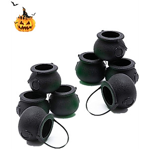 24 PCS Candy Kettle Black Novelty Cauldron Kettles with Handle for Halloween Trick or Treat Party Favors Mini Black Witch Cauldron