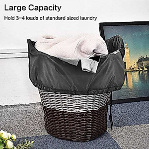 Luminesk Extra Large Laundry Bags 2 Pack 28'' x 45'' Heavy Duty XL Organizer Bag Fit Laundry Hamper Basket College Travel Dorm Tear Resistant Drawstring Dirty Cloth Storage, Three Loads of Clothes Black