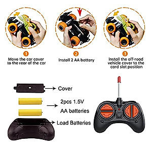 Dinosaur Remote Control Cars Toys for Boys Kids, Remote Control Dinosaur Car Toys, RC Dinosaur Truck Toys, Mini Dino Car Toys with 4-Channel Off-Road RC Race Cars for Toddlers Birthday Gifts