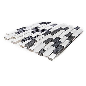 The Tile Life Victory Brick 1" x 2" Glass Mosaic Tile for Kitchen Backsplash and Bathroom Wall