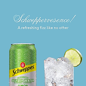Schweppes Lemon Lime Sparkling Seltzer Water - 24, 12oz cans - Refreshing and Crisp Lemon Lime Flavor - Perfect Alone or Mixed - 24 Pack