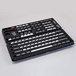 RK ROYAL KLUDGE 115 Classical PBT Side Front Printed Keycaps, OEM Profile Thick ANSI ISO Layout Non-Backlit Keycap Set for MX Switches Mechanical Keyboard, Grey White