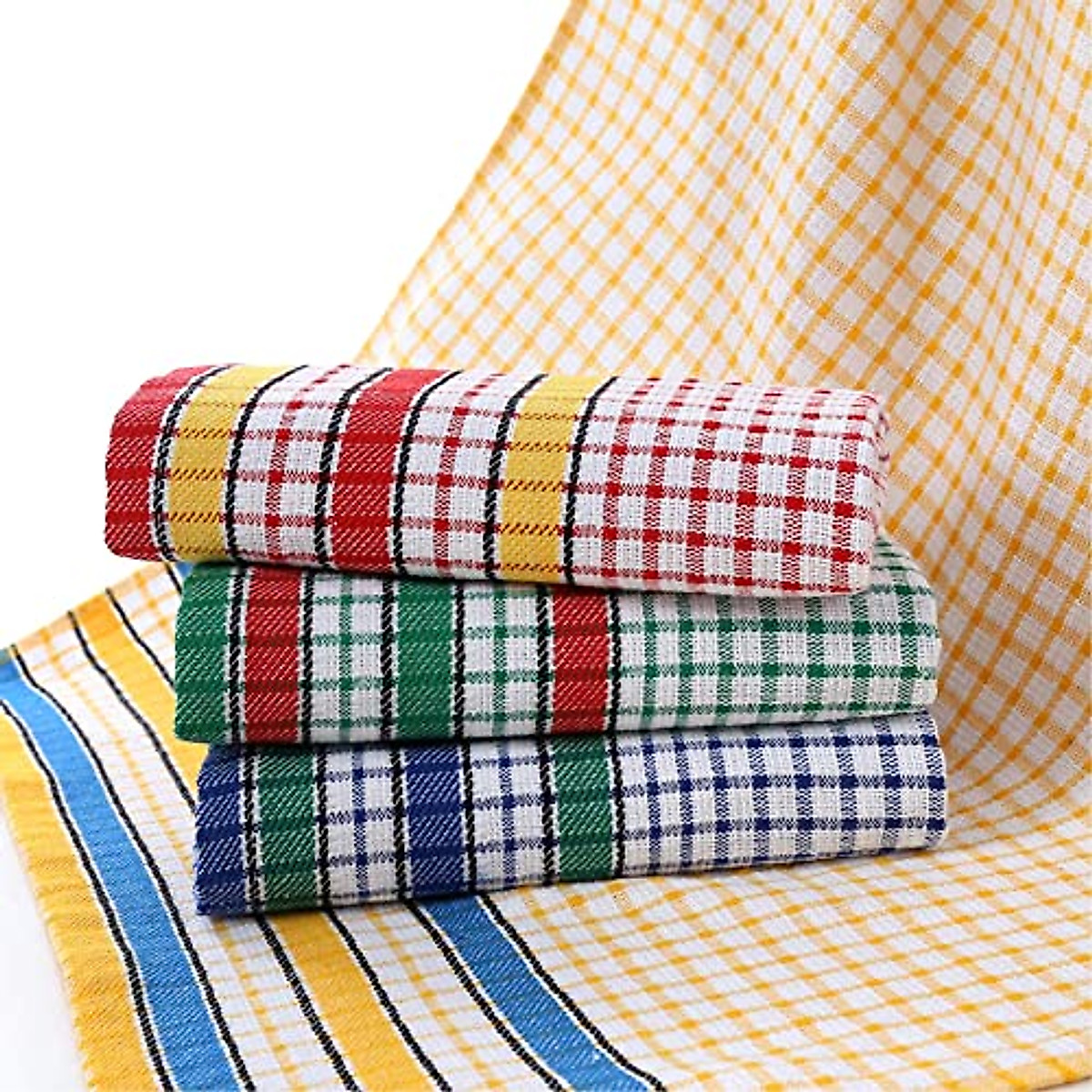 Gentlife Large Kitchen Dish Towels, 16 Inch x 26 Inch Bulk Absorbent Cotton Kitchen Towels Super Soft Dish Cloths, 4 Pack Bright Colorful Tea Towels Bar Towels for Washing Drying Dishes and Household