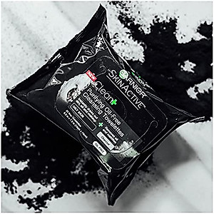 Garnier Skinactive Clean + Purifying Oil-Free Towelettes 25 Count (3 Pack)