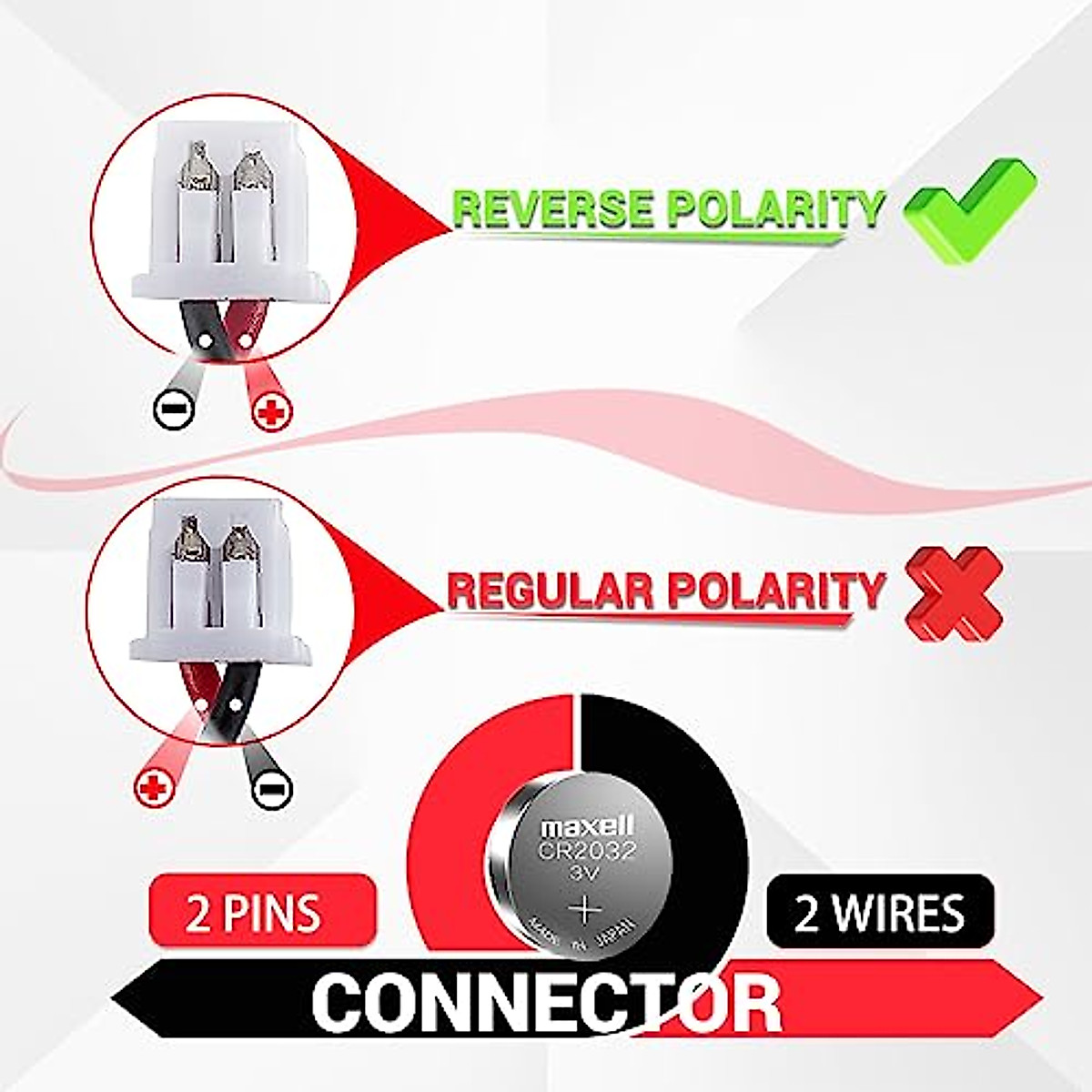LeFix CMOS Battery for Intel NUC and AsRock AM1H-ITX Motherboard Playstation PS2 PS3 Slim - Laptop Backup BIOS RTC 3V CR2032 Battery Connector Reverse Polarity