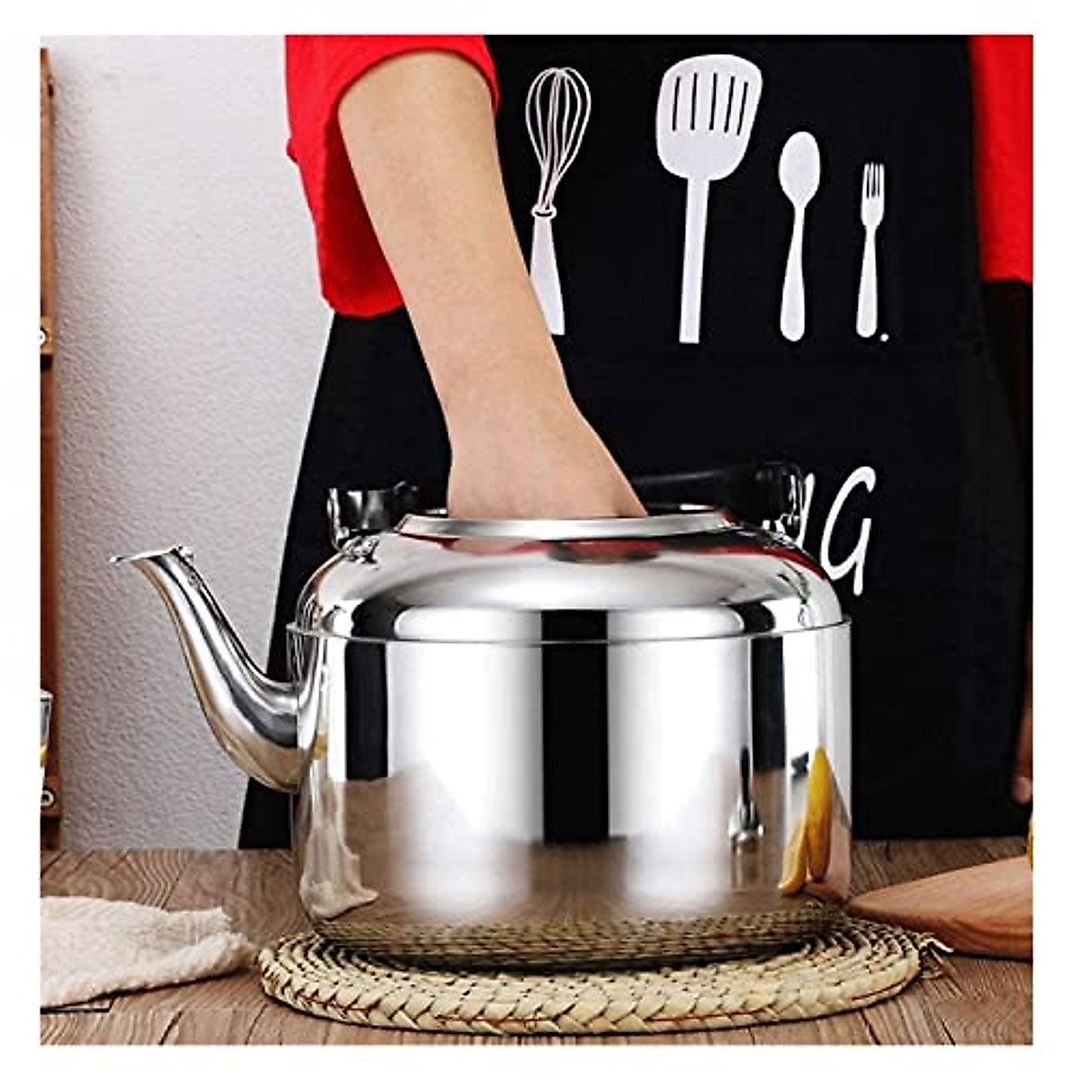 XENITE Classic Kettle Whistling Kettle for Gas Hob Stainless Steel Whistle Teapot, Ergonomic Handle, 4-8L Large Capacity Household Teapot for Kettle Kitchen Induction Hob Kettle Teapots