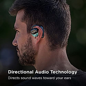 OPN Sound-Aria Open Ear Headphones - Bluetooth Wireless Headset - Upgraded Stereo Dual Noise Cancelling - 8 Hours Playtime - Long-Term Comfort for Sports/Workout - Black