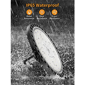 LED High Bay Light, 200W UFO LED High Bay Lights, 24000LM 5000K LED Shop Lights with US Plug 5' Cable Bay Lights, IP65 Warehouse Light, Area Light Bay Lighting for Shop Garage Barn Warehouse Workshop