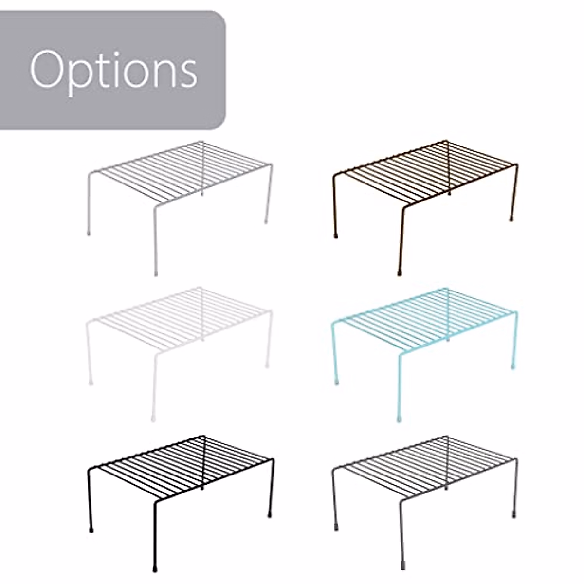 Smart Design Classic Storage Shelf – Medium (8.5 x 13.25 in.), Charcoal Gray – Steel Pantry Organizer with Rust-Resistant Finish and Non-Slip Feet for Easy Home Organization and Storage