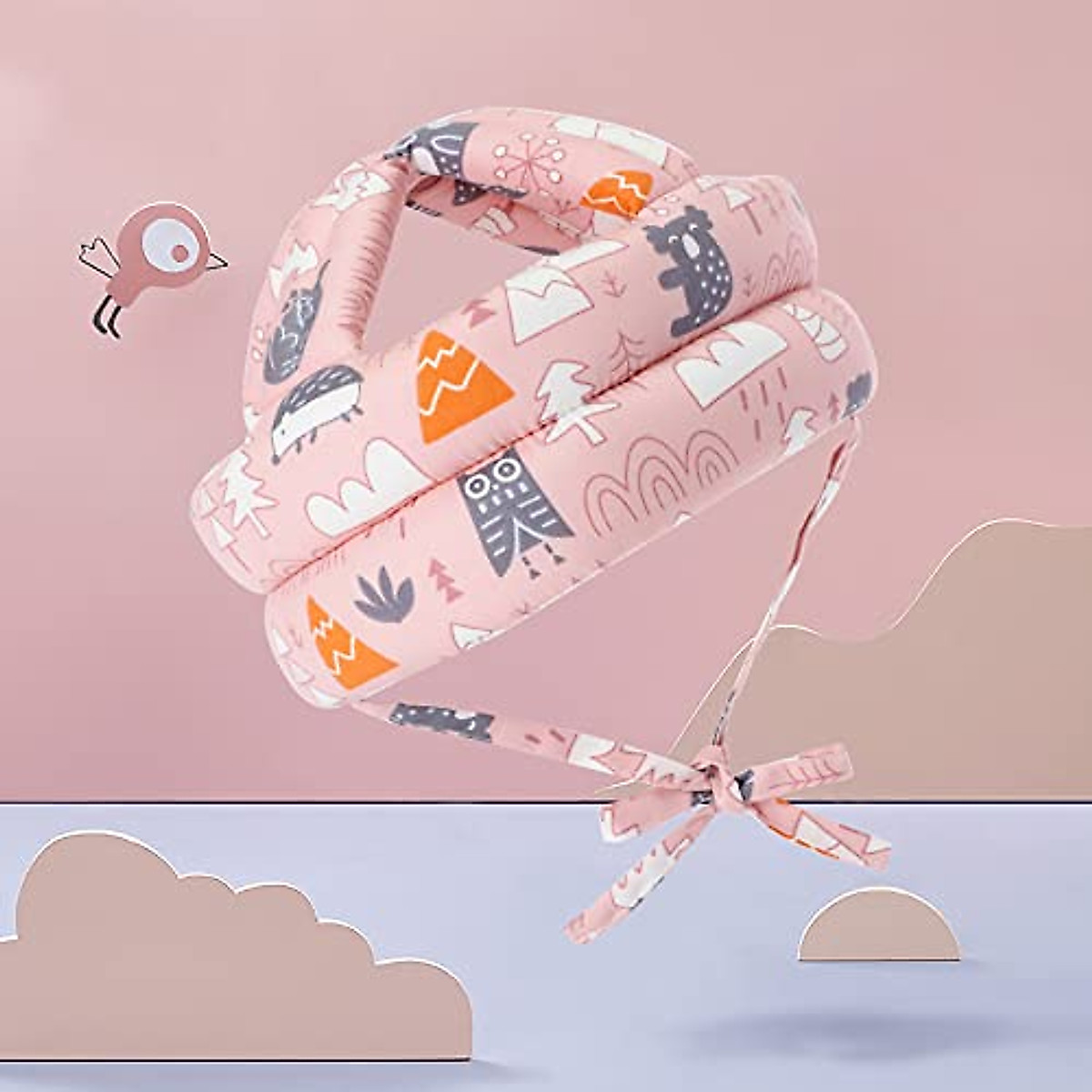 iCookii Toddler Walking Helmet Head Protector for Baby Walking No Bumps Safety Head Protective Hat Head Cushion Cap Breathable Child Safety Helmet for Running Walking Crawling