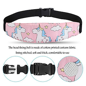 2 Pcs Baby Car Seat Neck Relief and Head Support,Silence Shopping Car Seat Head Band Strap Headrest,Stroller Car Seat Sleeping Head Support for Toddler Child Children Kids Infant (Unicorn)