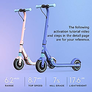 Segway Ninebot ZING E8 Kids Electric Kick Scooter, Blue & 80Six Dual Certified Kids Bike, Scooter, and Skateboard Helmet, Grey Matte, Small/Medium - Ages 8+