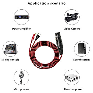 XMSJSIY XLR to Y Spade Plug Speaker Cable, XLR 3 Pin Male to Dual U Plugs Audio Cable OFC HiFi Speaker Wire for DJ/PA Amplifier Subwoofer Mixer-2M/6.56 Feet (XLR Male)