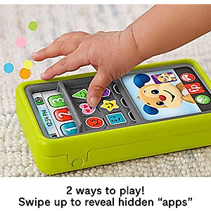 Fisher-Price Laugh & Learn Baby & Toddler Toy 2-in-1 Slide to Learn Smartphone with Lights & Music for Ages 9+ Months