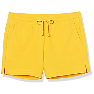Amazon Essentials Women's Fleece Short, Golden Yellow, Medium