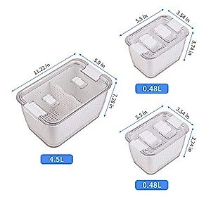 Fruit Containers for Fridge, 3 Pack Vegetable Fruit Container Storage, BELIBUY Fresh Produce Saver Containers BPA Free Fridge Food Storage Containers with Strainers and Vents, White