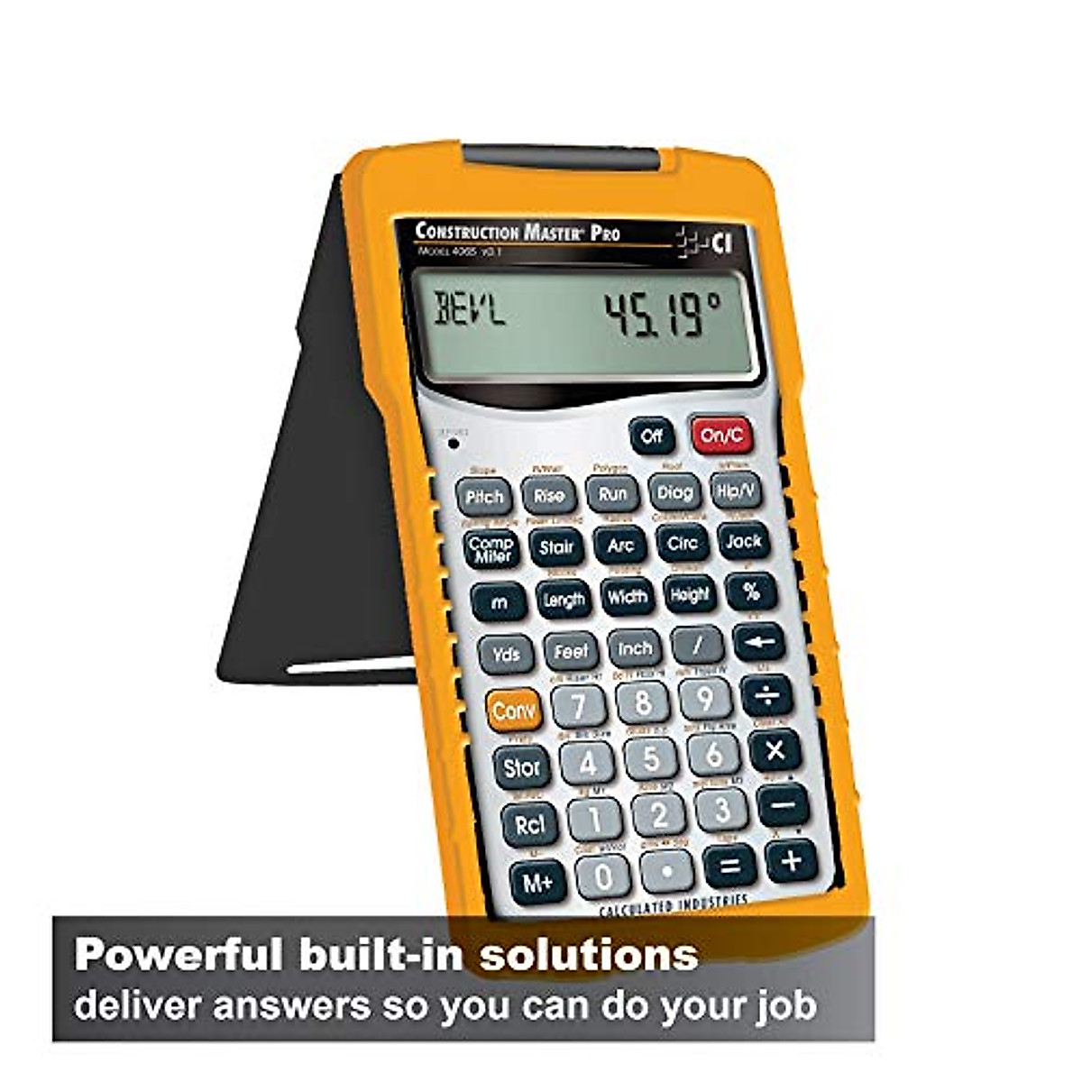Calculated Industries 4065 Construction Master Pro Advanced Construction Math Feet-inch-Fraction Calculator for Contractors, Estimators, Builders, Framers, Remodelers, Renovators and Carpenters