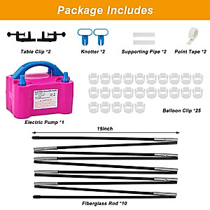 RUBFAC Balloon Arch Kit and Electric Balloon Pump, Balloon Arch Stand for Table Adjustable Frame with Electric Pump Bases Party Balloon Accessories for Birthday Party Baby Shower Festival Decorations