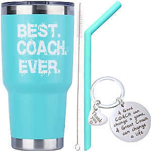 MEANT2TOBE Best Coach Ever Gifts, Best Coach, Best Coach Ever, Best Coach Ever Cup(Mint) Bundle with Coach Gifts, Best Coach Ever, Coach Keychain, Best Coach Gifts (Black)