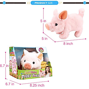 Liberty Imports My Pet Pig, Electronic Plush Piggy Toy Piglet That Walks, Wags Tail, Wiggles Nose, and Makes Oink Sounds for Kids, Boys, Girls