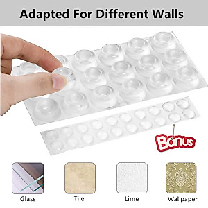 Door Knob Stopper Rubber Wall Protector, Door Knob Bumpers for Wall, 18PCS Small Door Stopper and 20 PCS Bumper Pads, Bumpers Doorstop, Cabinet Door Wall Protector