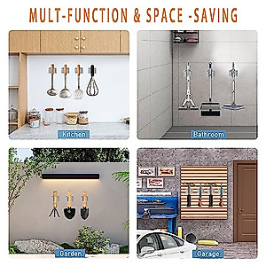 3-H Mop and Broom Holder Wall Mount, Broom Holder Wall Mount 10 Pack, Broom Holder for Garage Garden Shed Storage System Laundry Room Home Kitchen Organization up to 1.45 Inch(grey)