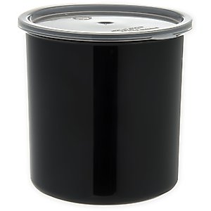 Carlisle FoodService Products Classic Round Storage Container Crock with Lid for Kitchen, Restaurants, Home, Plastic, 2.7 Quarts, Black