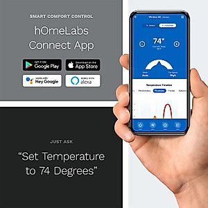 hOmeLabs 6,000 BTU Window Air Conditioner with Smart Control – Low Noise AC Unit with Eco Mode, LED Control Panel, Remote Control, and 24 hr Timer