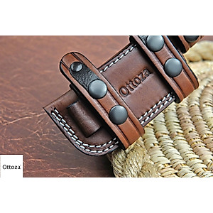 Ottoza Leather Knife Sheaths for Fixed Blade Knives, Small Knife Sheath RIGHT HAND Leather Knife Sheath for Belt, Leather Knife Holster Belt Knife Holder, Horizontal Knife Sheath for Belt No:126