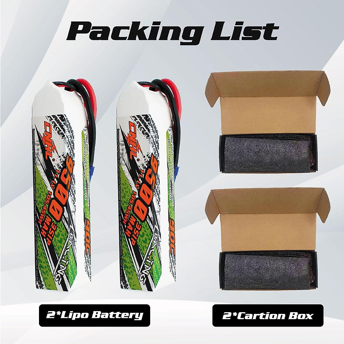 CNHL 3s lipo Battery 9500mah 90C 11.1V RC Battery Soft case with EC5 Connector for Racing RC Car Truck Boats Tank