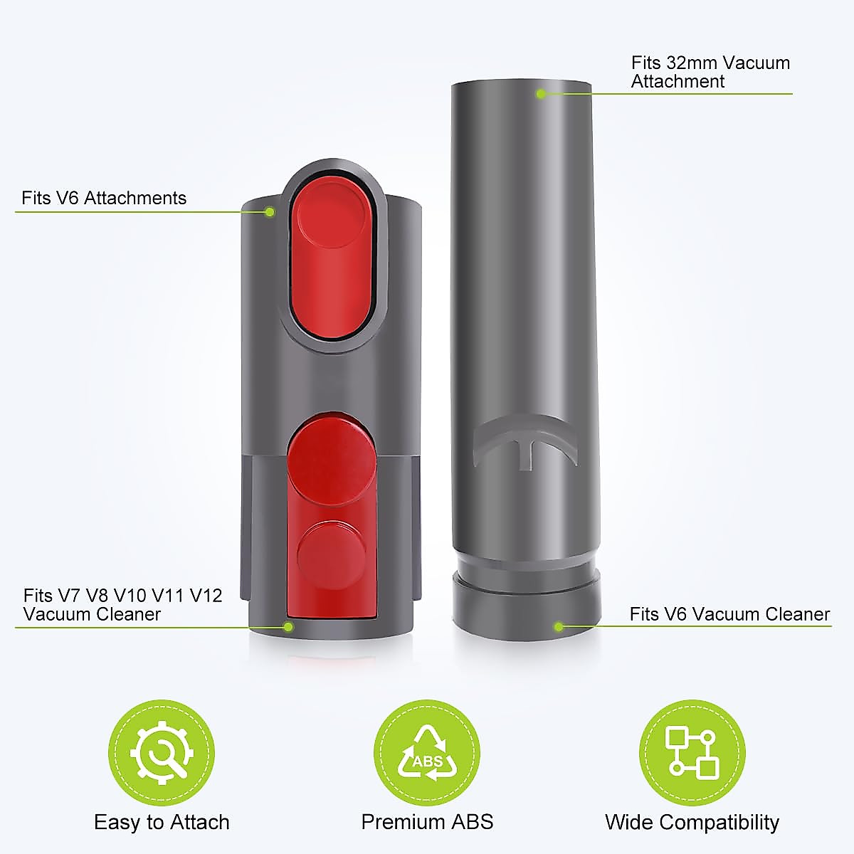 LANMU Horse Hair Brush Vacuum Attachments Compatible with Dyson V15 V12 V11 V10 V8 V7 V6 Vacuum Cleaner, 1.25" Soft Vacuum Dust Brush Accessories