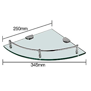 PIBM Stylish Simplicity Shelf Wall Mounted Floating Rack Wooden Bathroom Shelves Rack Shelves Stainless Steel Triangle Rounded Corners Bathroom Corner Anti-Fall - 3 Sizes, a , 35x24.5x40cm