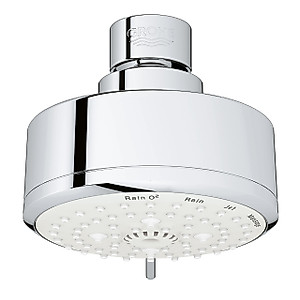 GROHE 26043001 Tempesta Cosmopolitan Fixed 4-Setting Shower Head, Rain O2 Rain Massage Jet Settings, Starlight Chrome