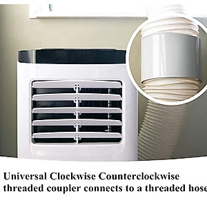 Portable AC Coupler Thread AC 5 inch Air Conditioner Exhaust Hose Coupler/Coupling/Connector, Support Clockwise/Counter-Clockwise Thread, AC Hose Coupler Coupling Extension