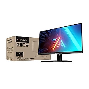 GIGABYTE G27Q 27" 144Hz 1440P Gaming Monitor, 2560 x 1440 IPS Display, 1ms Response Time, 92% DCI-P3, VESA HDR400, FreeSync Premium, DisplayPort 1.2, 2x HDMI 2.0, 2x USB 3.0, Black