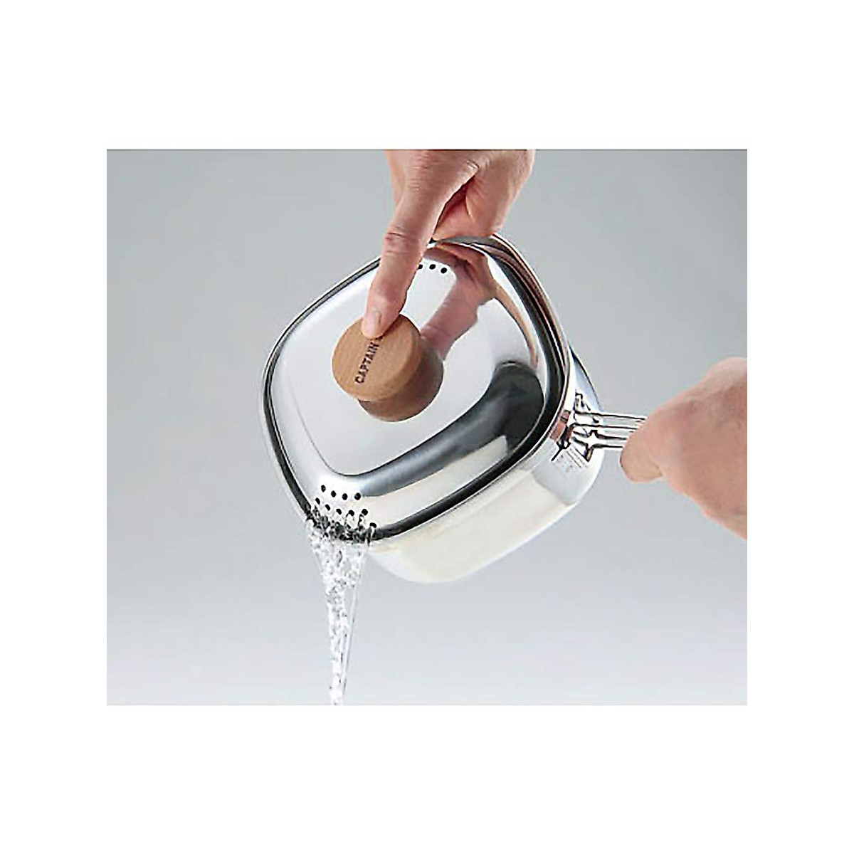 Captain Stag UH-4202 Stainless Steel Square Ramen Cooker, 0.3 gal (1.3 L), Made in Japan, Made in Japan