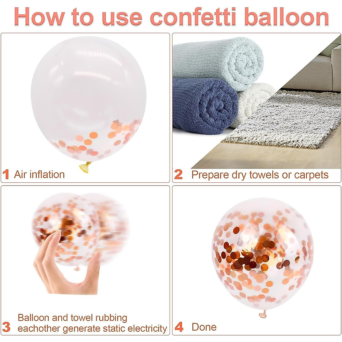 60pcs Rose Gold Balloons 12 inch White and Rose Gold Latex Balloons Rose Gold Confetti Balloon for Birthday Party Wedding Graduation Bridal Shower Decorations