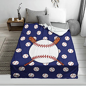 Soft Baseball Blankets for Boys Adults Kids, Baseball Gifts for Boys Men, Baseball Team Gifts, Baseball Coach Gifts for Men, Baseball Stuff Cozy Fleece Baseball Blanket for Couch Bed 50'' x 60''(02)