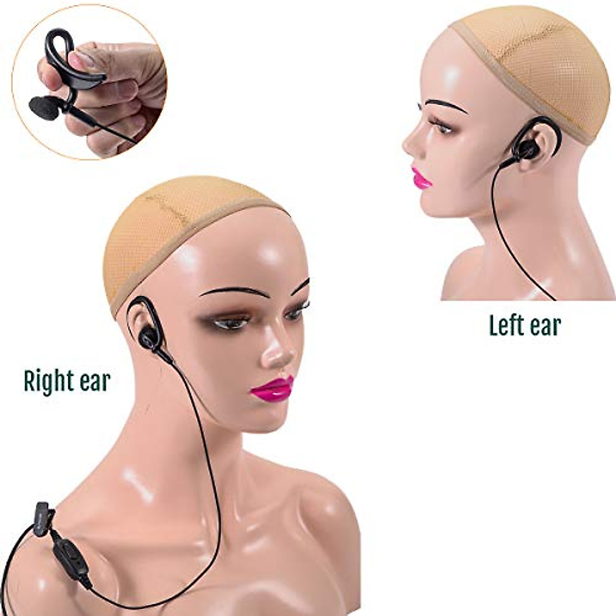 Retevis RT68 Soft Earhook Two Way Radio Earpiece Single Wire,in-Ear, Compatible RT22 RT21 H-777 RT68 H-777S RT22S RT18 pxton Arcshell Walkie Talkie, Walkie Talkie Earpiece 2 Pin(4 Pack)