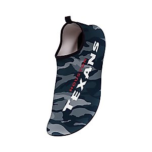 FOCO Men's Yoga Gym Aqua Shoes Houston Texans NFL Camo Water Sock-L, Team Color, Large 11/12