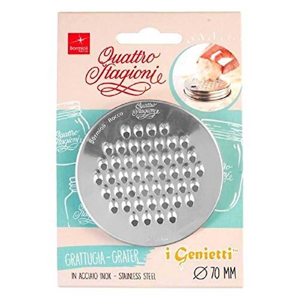 Quattro Stagioni I Genietti Collection - Stainless Steel Grater Lid