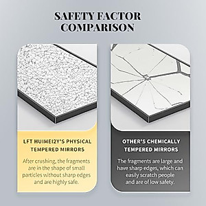 LFT HUIMEI2Y Full Length Mirror 71"x32", Standing Hanging or Leaning Against Floor Tempered Mirrors, Wall-Mounted Full Body Dressing Mirror with Aluminum Alloy Frame for Living Room, Bedroom, Black