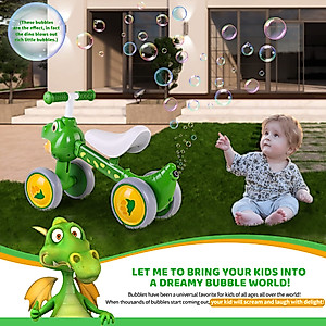 Afranti Baby Balance Bike with Bubble Machine for 10-36 Months Boys Girls Toddlers Kids Bikes No Pedal for 1 Year Old Birthday Gift Toys Fit for 2.2ft to 3.3ft Children
