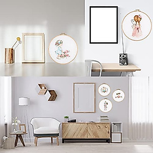 Maker Susan Loves Reading Pattern Counted Cross Stitch Kits for Adults and Beginners with Wooden Hoop, DMC Fabric, Threads and Needles, Embroidery Thread Floss Organizer Cards, Embroidery Kit (E2002)