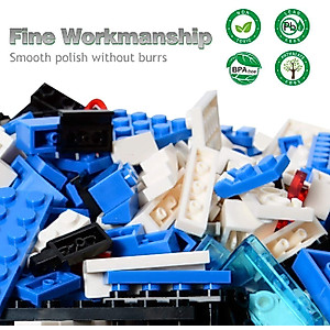 736 Pieces City Police Station & Car Building Blocks Set, with 3 Police Cars Toy, Cop Patrol Car, Escort Vehicle, Prison Car, City Police Sets Toy Building Bricks Kit, Gift for Boys Girls 6-12