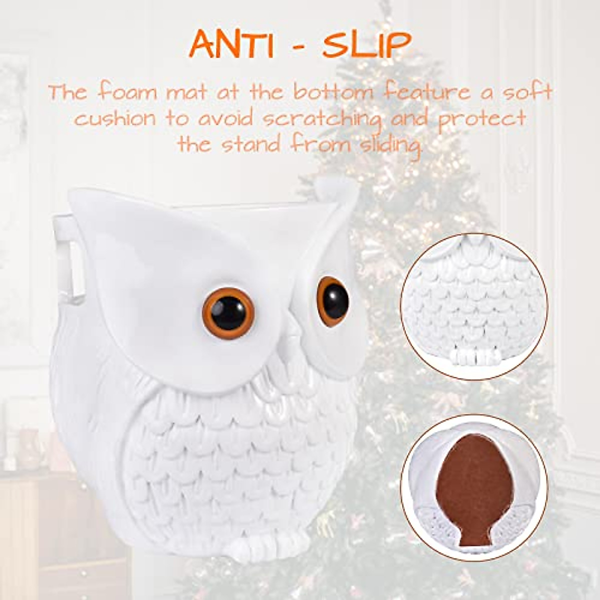 KeyEntre Owl Shape Smart Home Guard Owl Statue Crafted Guard Station for Google Home Mini Google Nest Mini (2nd Gen) Dot 2rd/ 3rd/4rd Generation Station Clean Space Saving Guard Holder Guard Station