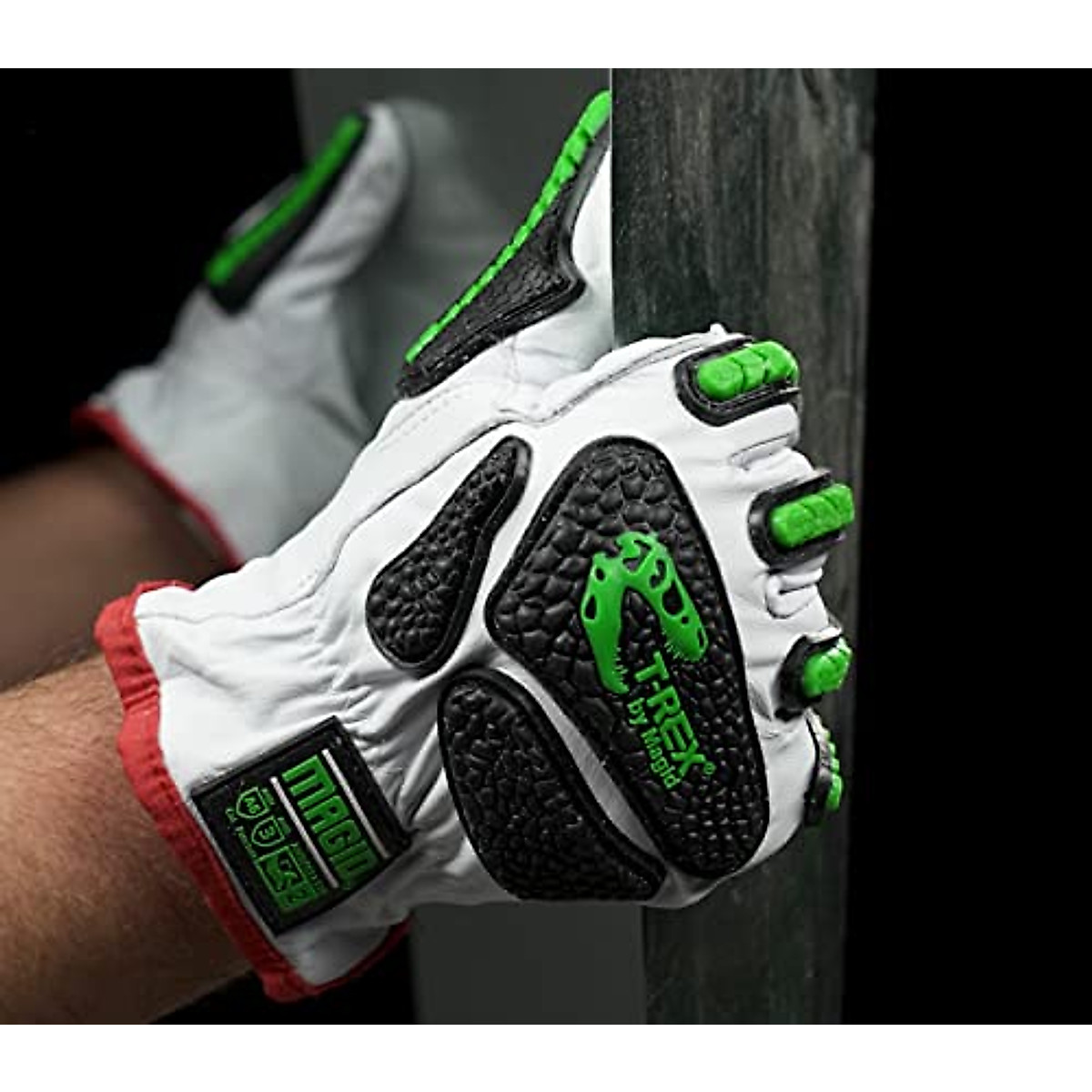MAGID T-REX Rebel Series TRX814 Goatskin para-Aramid Lined Driver Impact Glove – Cut Level A6-9/L (1 PR), White